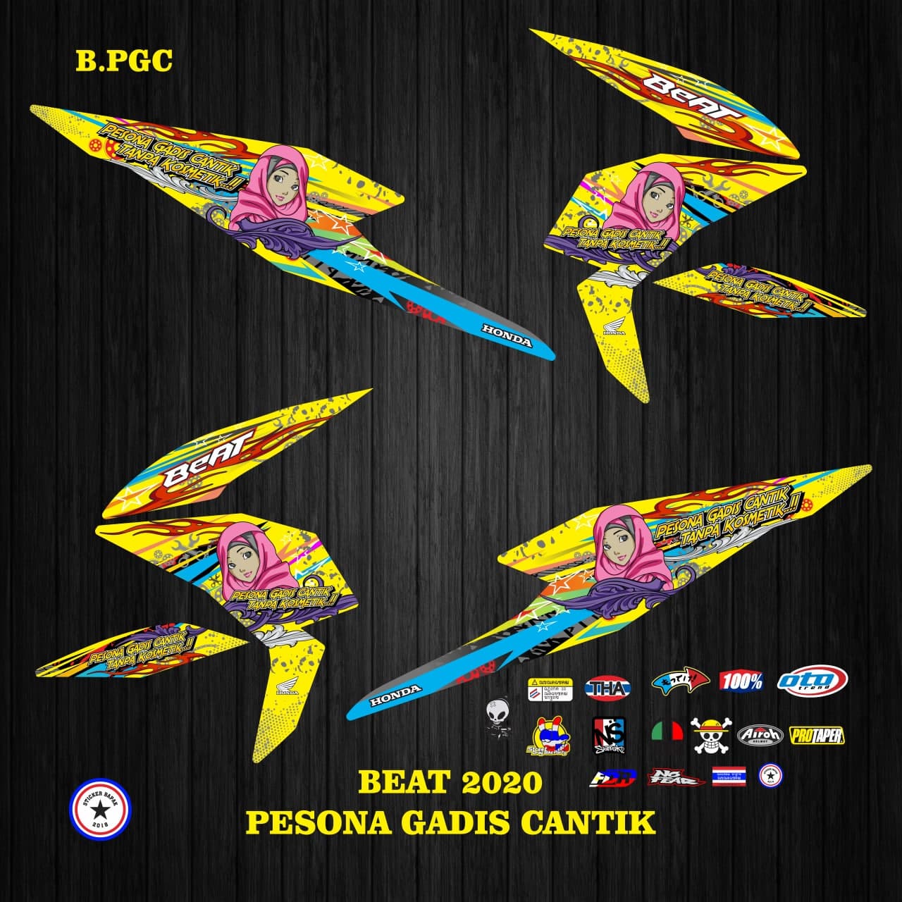 Sticker Striping Motor BEAT 2020 Motif Pesona Gadis Cantik Sticker ...