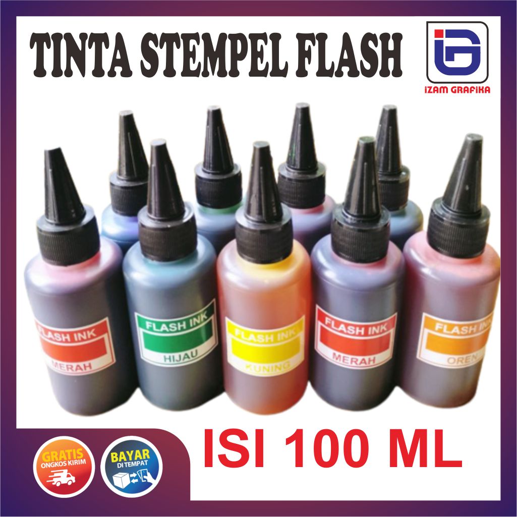 Tinta Stempel Flash Isi 100 ml / Tinta Stempel Otomatis / Tinta Stempel ...