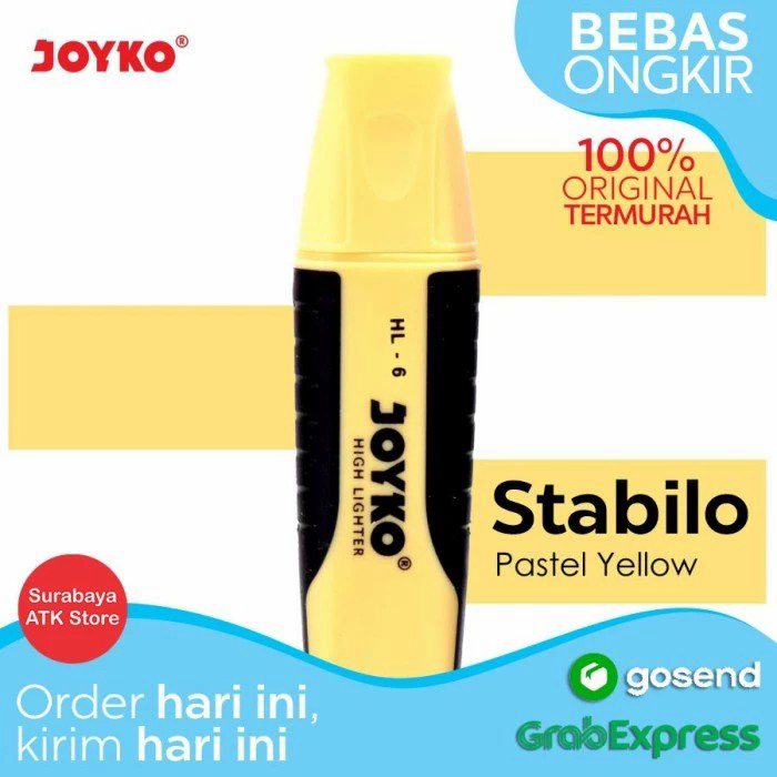 Stabilo JOYKO HL-6 Pastel Yellow Color Kuning Highlighter | Lazada ...