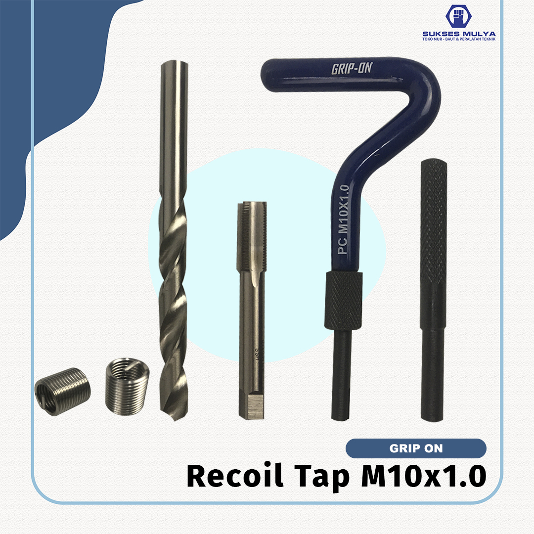 GRIP ON Recoil Set M10 x 1.0 Thread Repair Drat Baut Rusak | Lazada ...