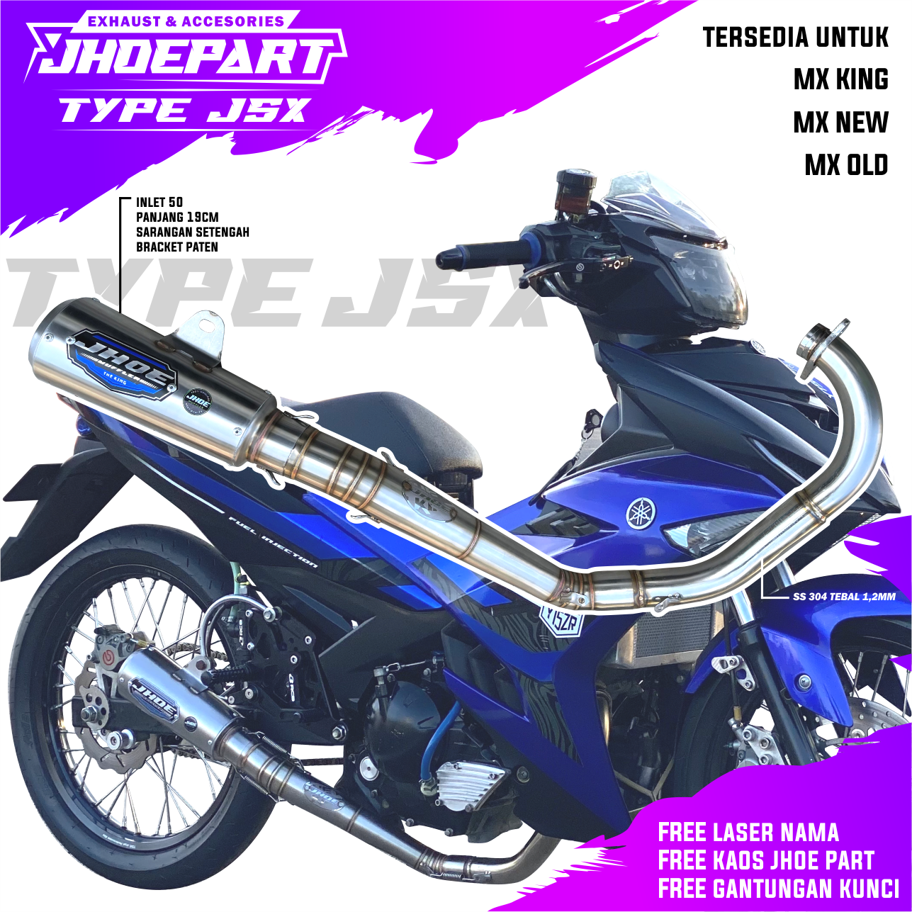 Knalpot Racing MX KING MX NEW MX OLD Roadrace TYPE JSX By Jhoe Muffler ...