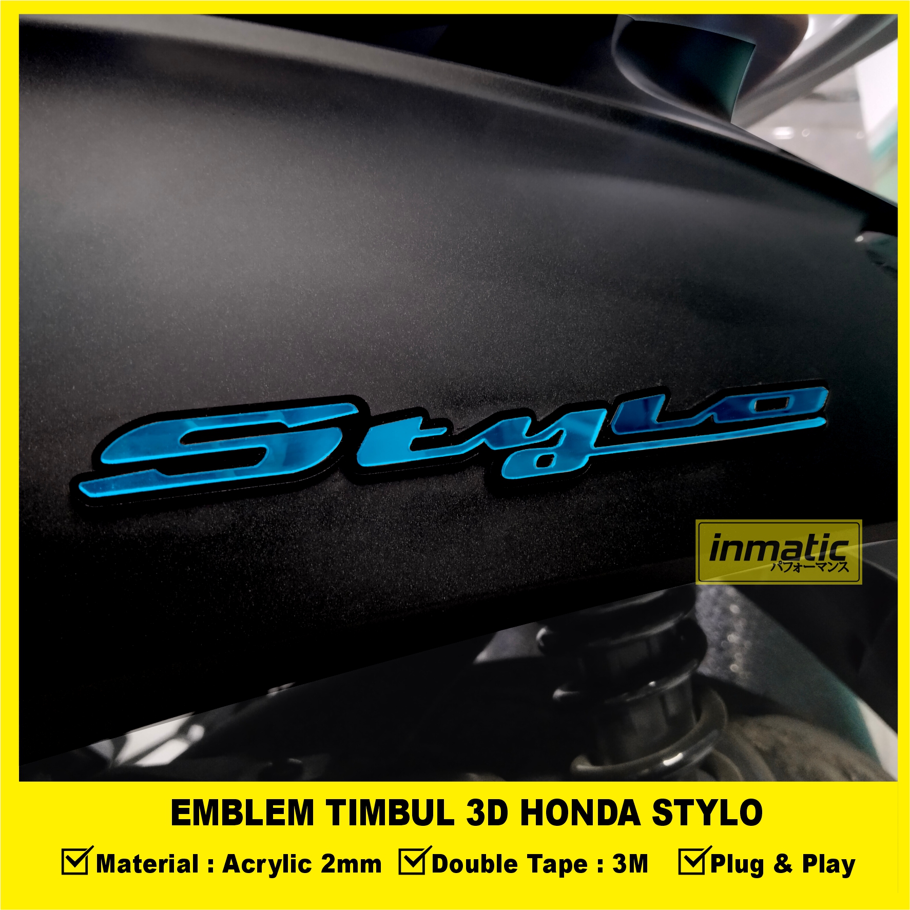 2PCS Emblem Timbul 3D Honda Stylo 160 aksesoris Stylo 160 bahan acrylic ...