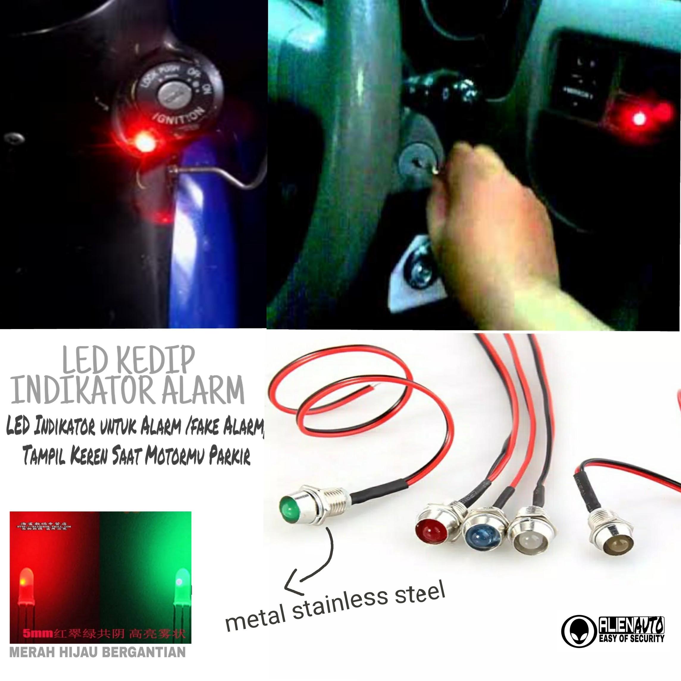 led kedip merah hijau bergantian untuk indikator alarm motor dan mobil ...