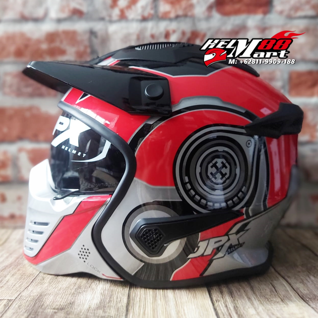 JPX MX-726R Motif Optimax MX07 Helm Modular Helm 2in1 Helm JPX MX726 ...