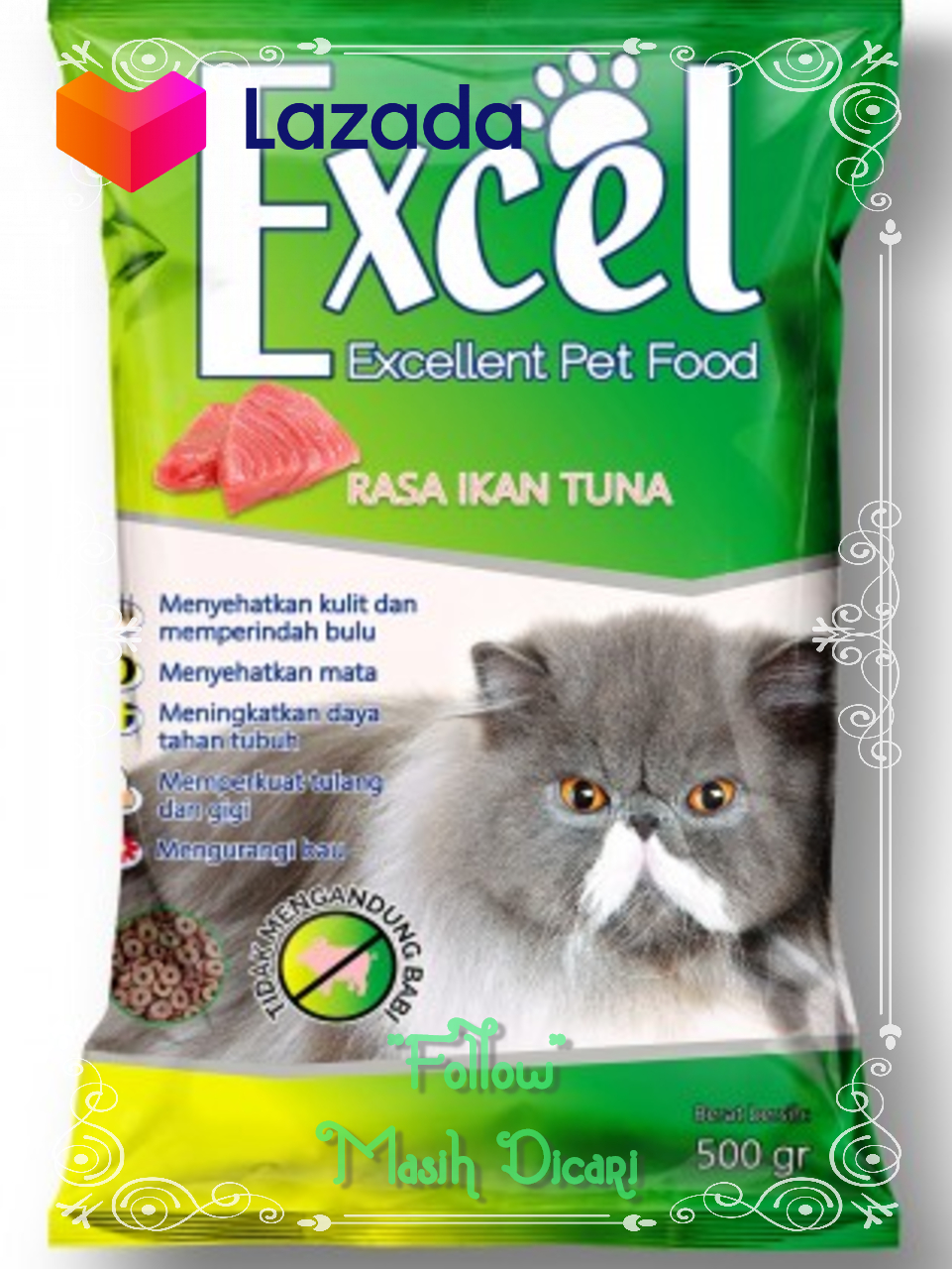 Makanan / Pakan Kucing Excel Doughnut Kibbles 500g | Lazada Indonesia