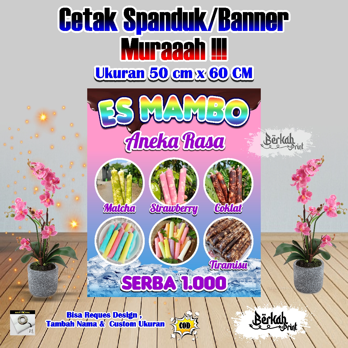 Spanduk Banner Es Mambo ukuran 50 cm x 60 cm | Lazada Indonesia