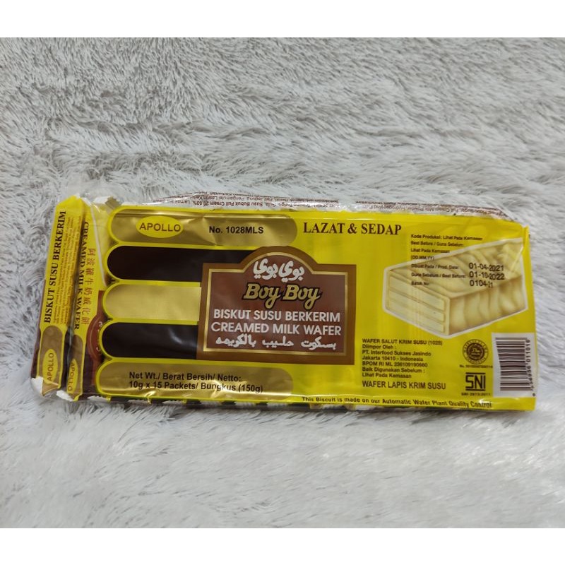 Apollo Boy Boy Creamed Milk Wafer/Biskuit Lapis Krim Susu | Lazada Indonesia
