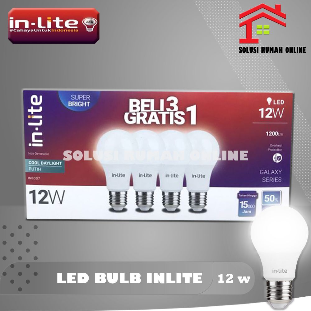 Lampu LED INLITE Paket Beli 3 GRATIS 1 Garansi 1thn In-Lite Bulb MURAH ...