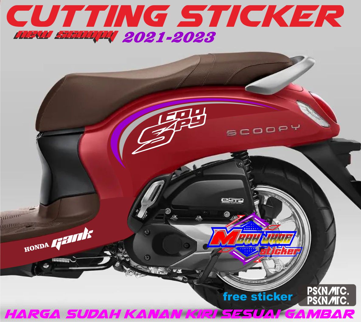 Cutting sticker scoopy/sticker scoopy cutting | Lazada Indonesia
