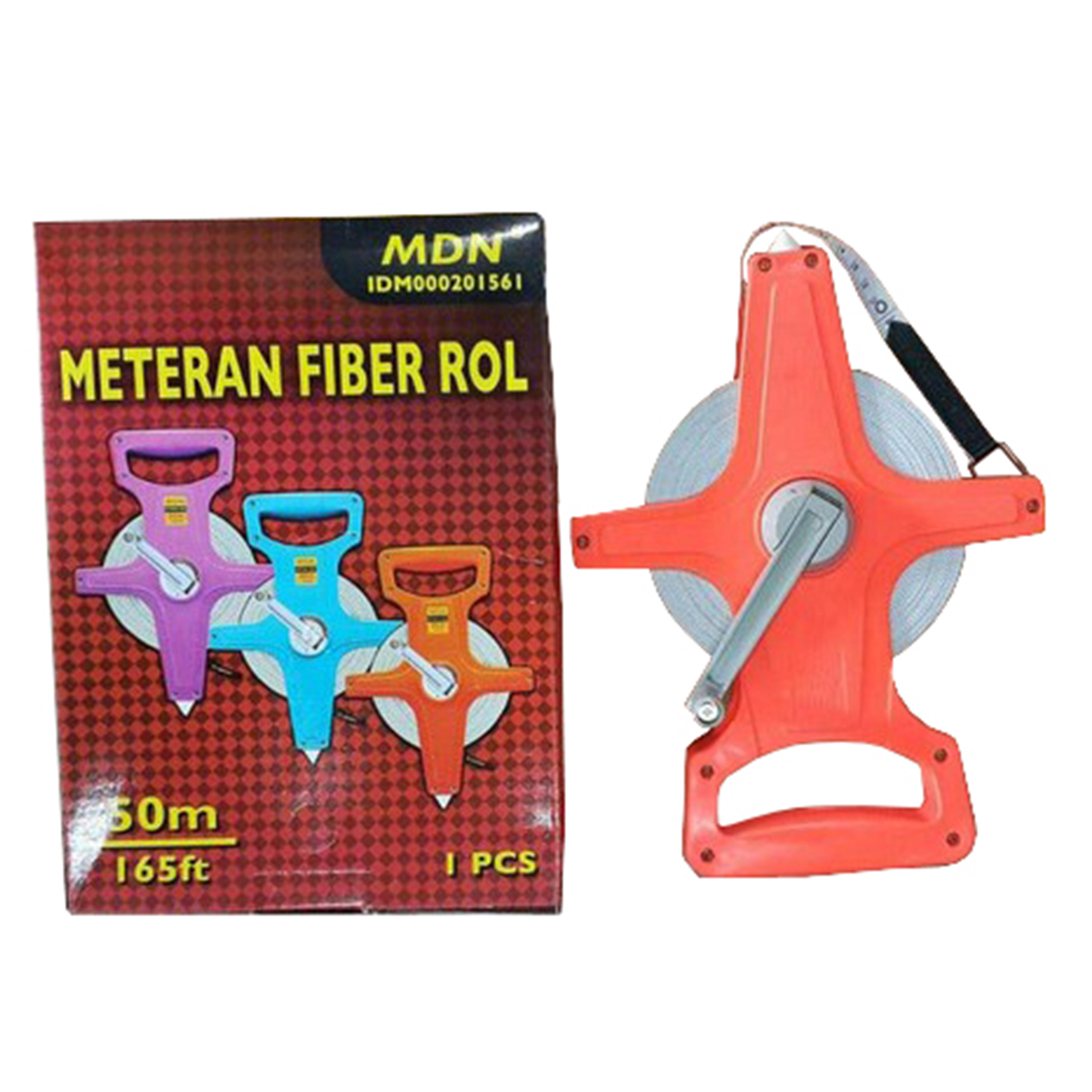 MB - Meteran Fiber Roll / Meteran Tancap Gulung MDN 50 Meter Alat Ukur ...