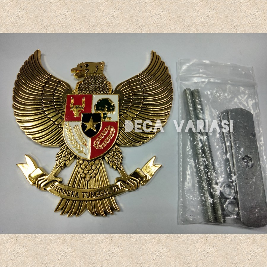 Emblem Garuda Stiker Logo Garuda Gold Lambang Mobil Universal | Lazada ...