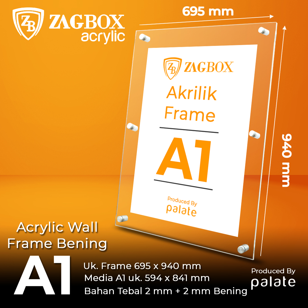 Acrylic / Akrilik Frame Poster / Wall Display Ukuran A1 / 2mm | Lazada ...
