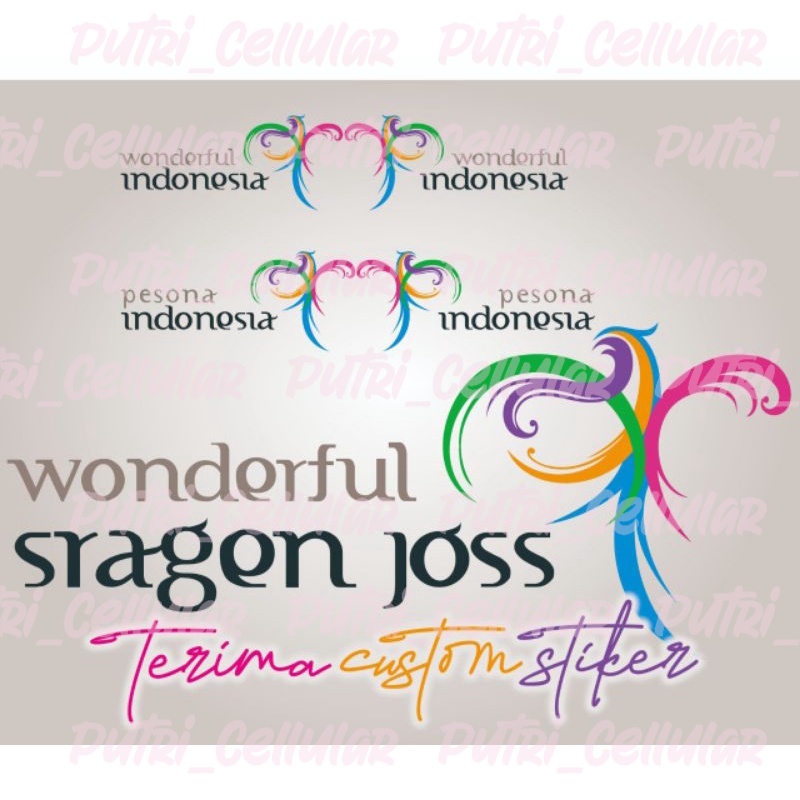 Sticker Wonderful Indonesia Stiker Pesona Indonesia Bisa ganti Tulisan ...