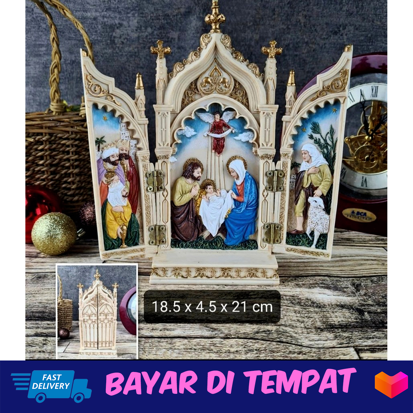 Patung Natal Keluarga Kudus Yesus Maria dan Santo Yoseph Model Buka ...