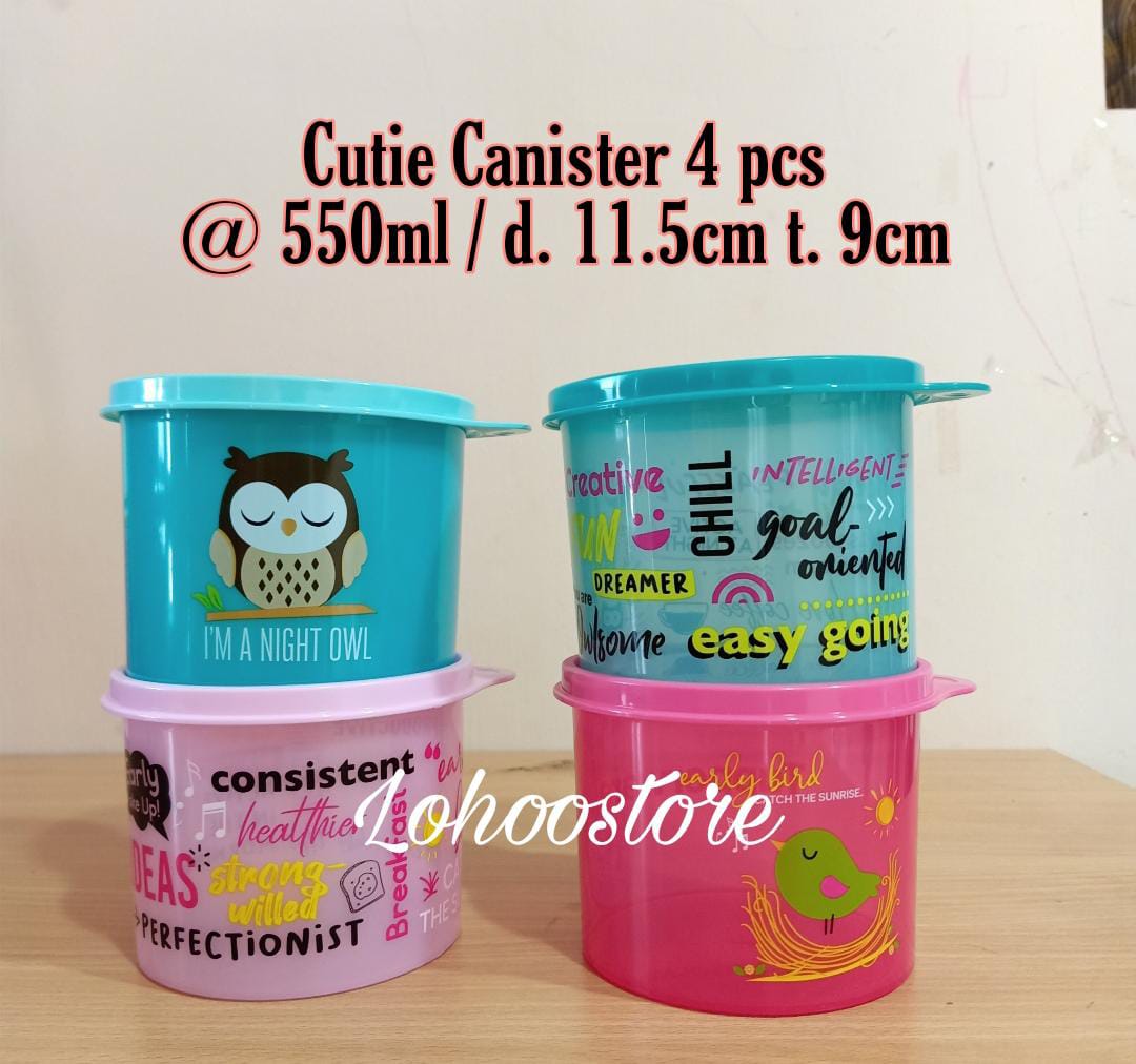 Tupperware Cutie canister 550ml 4 pcs, Toples cemilan | Lazada Indonesia