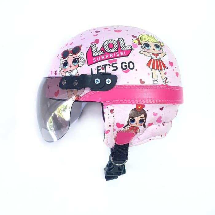 Helm Anak anak retro kaca riben lucu usia 1 sampai 4 tahun Motif LOL ...