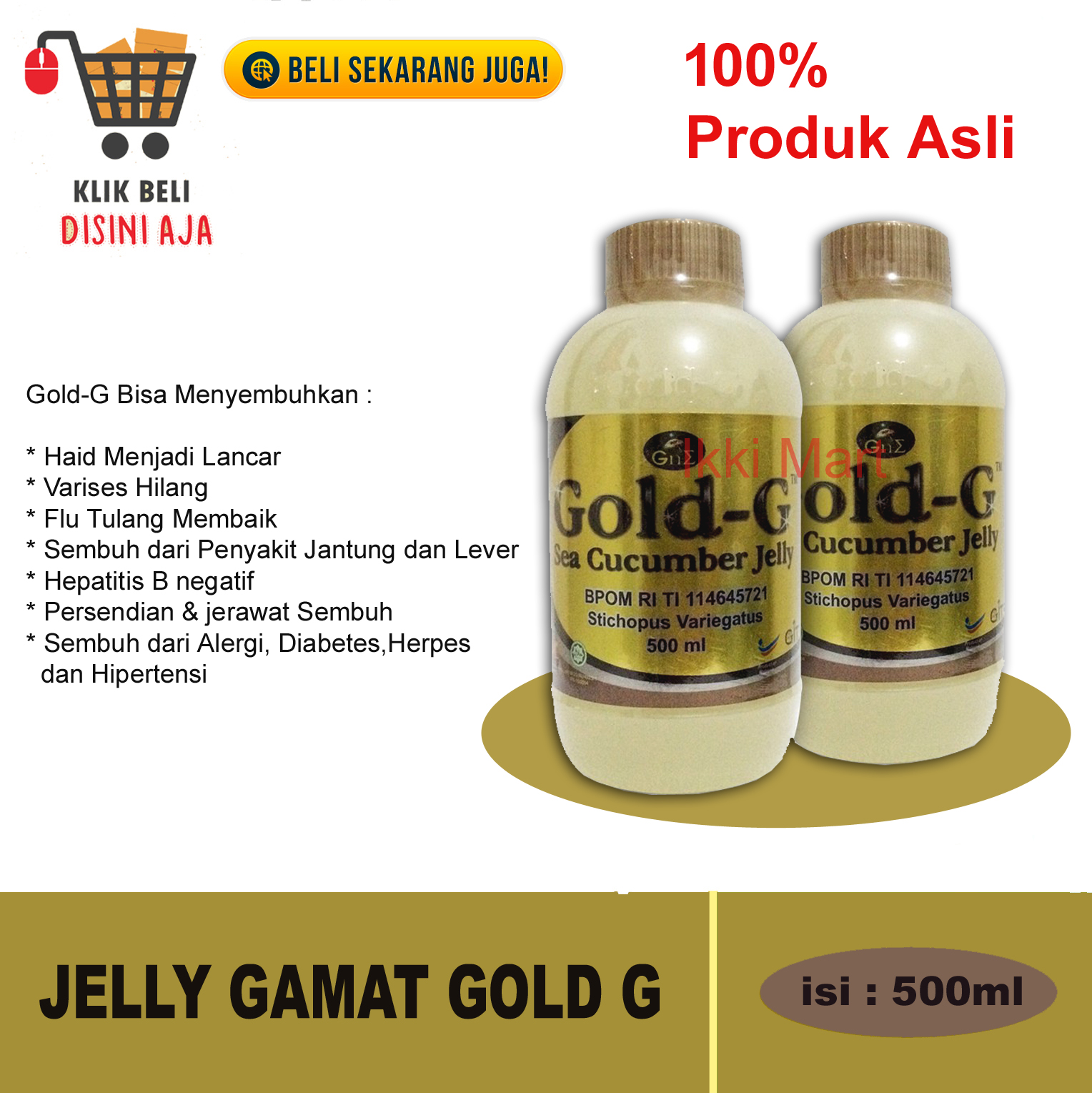 Gold G Jelly Gamat - Teripang Laut -- Isi 500 ml | Lazada Indonesia