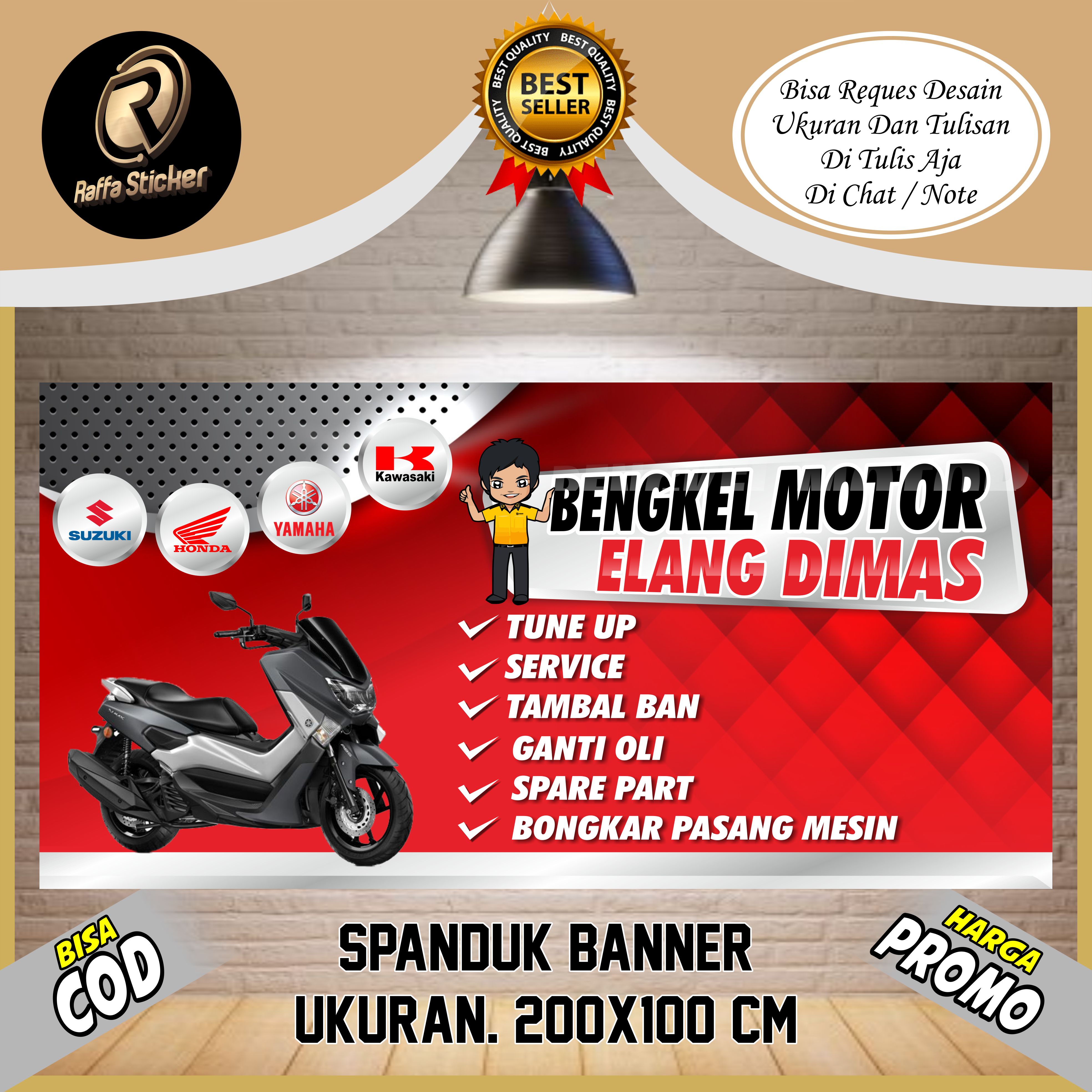 Spanduk, Banner Bengkel Motor Ukuran 2x1 Meter | Lazada Indonesia