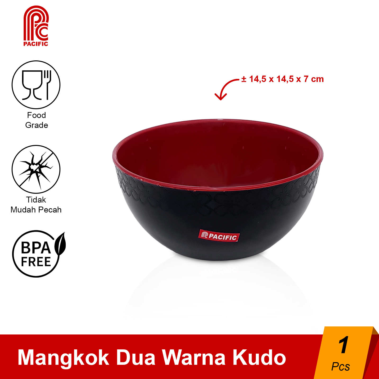 PACIFIC Mangkok 2 Warna 1 Pcs Food Grade Food Storage Serbaguna PAC-MANGKO | Lazada Indonesia