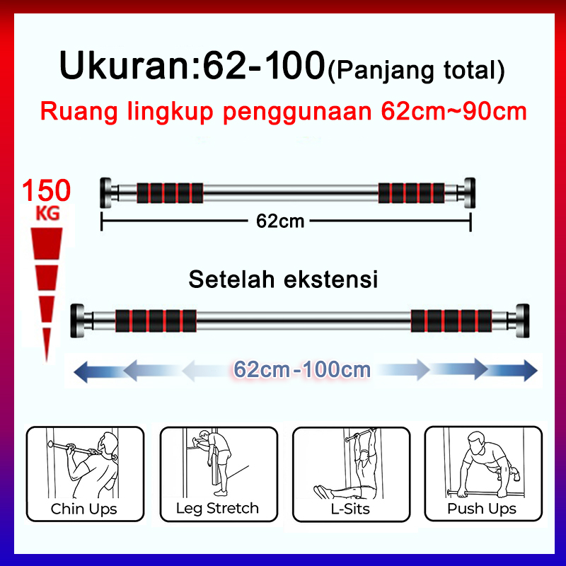 Doorway Pull Up Bar Chinning Bar Alat Pull Up Pintu Kusen Rumah - Alat ...
