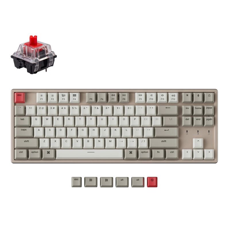 Keychron K8 TKL 80% Non Backlight Hot-swappable Aluminum Frame Wireless ...