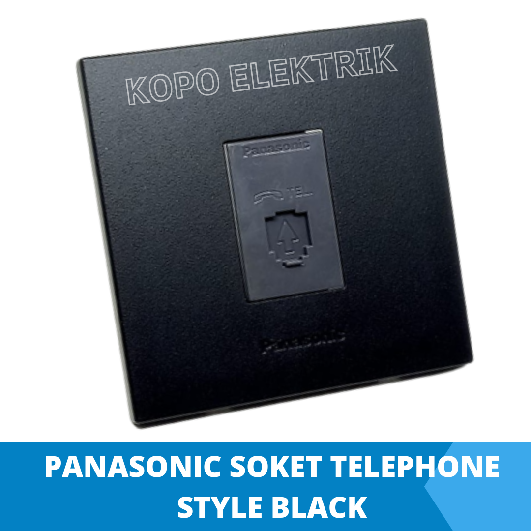 Panasonic Outlet Telepon Style Black / Hitam 1 Gang Tanam Minimalis ...