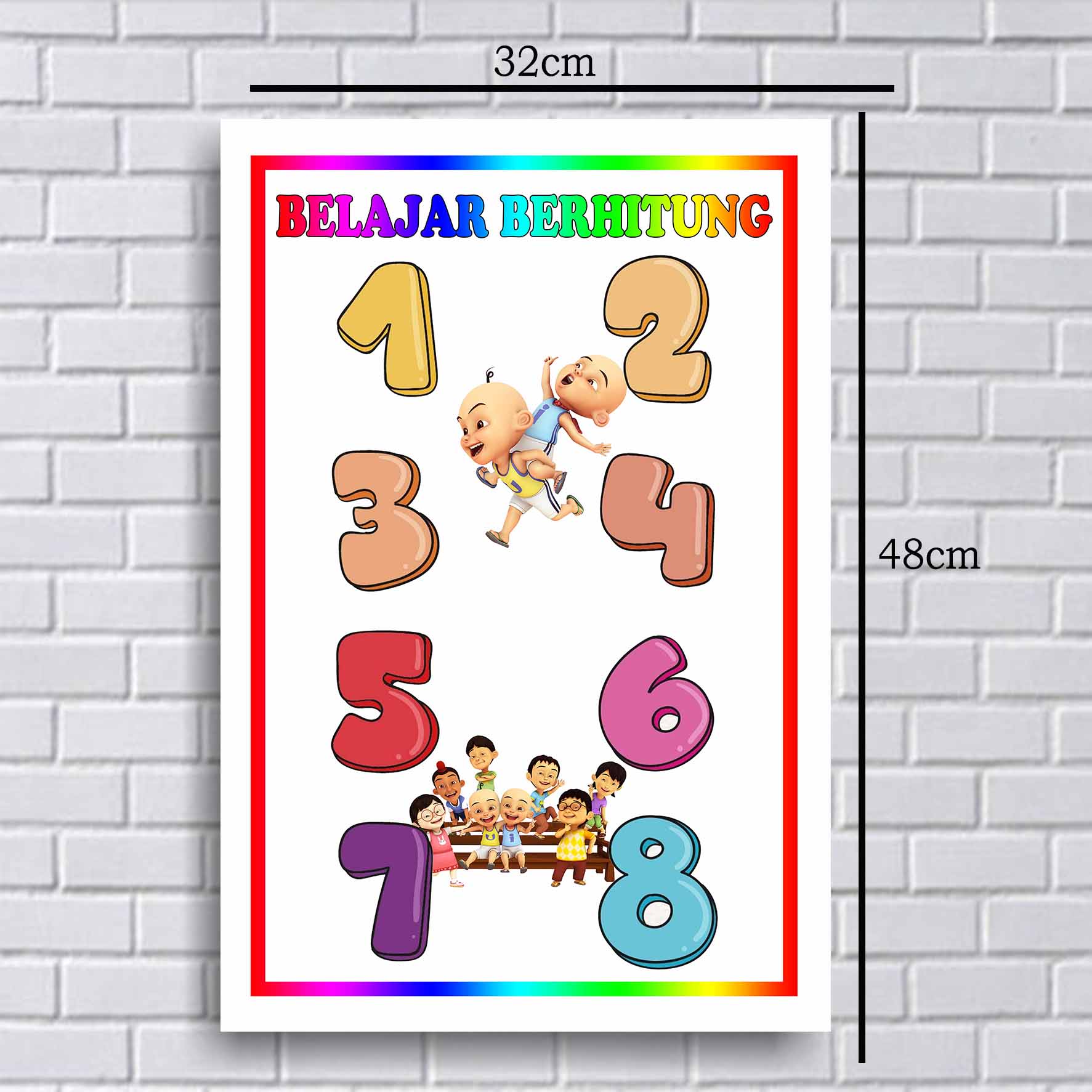 POSTER BELAJAR BERHITUNG ANAK ANAK / BERHITUNG 123456789 / HIASAN ...