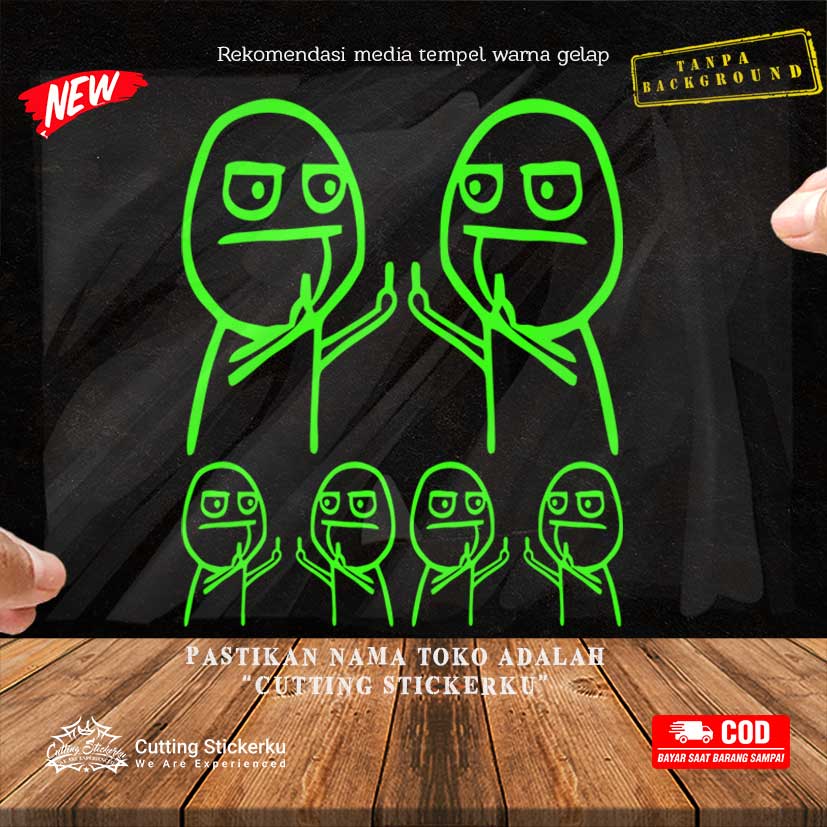 Fucek Meme Cutting Sticker Variasi Motor Mobil Timbul Keren Nyala ...