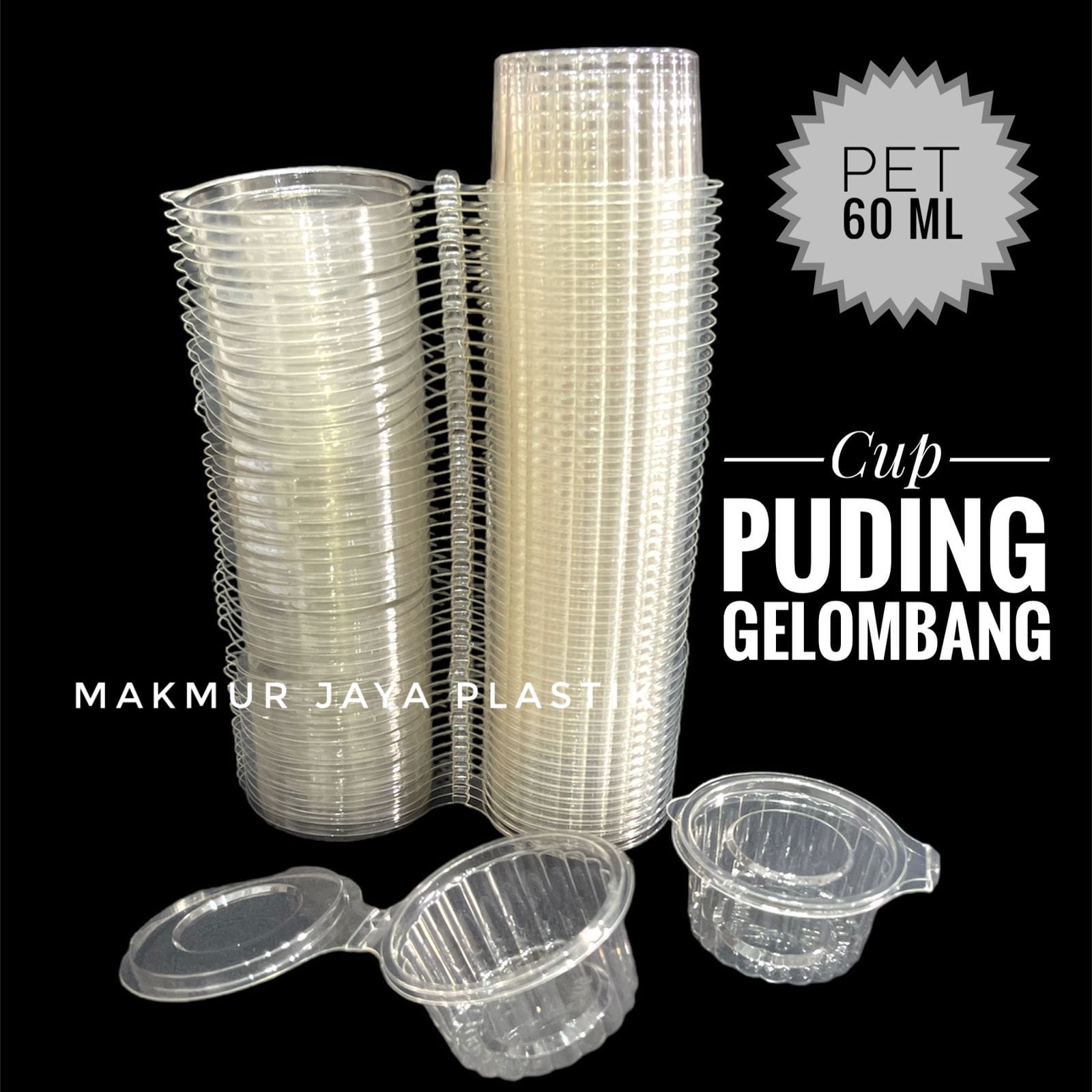 PLASTIK CUP PUDING GELOMBANG BERGERIGI BAHAN PET ISI 50 PC | Lazada ...