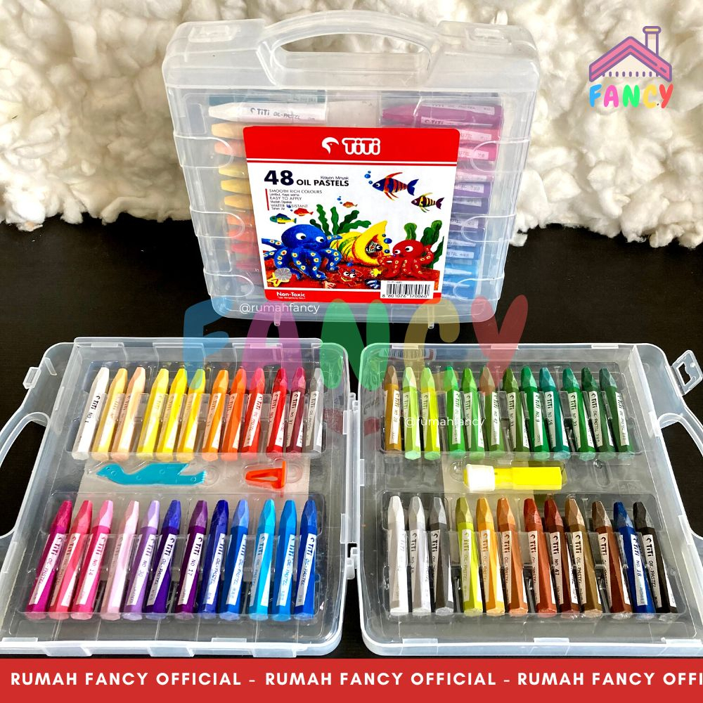 Crayon Asli TiTi 48 warna Oil Pastel TiTi 48 color Alat Tulis Mewarnai ...