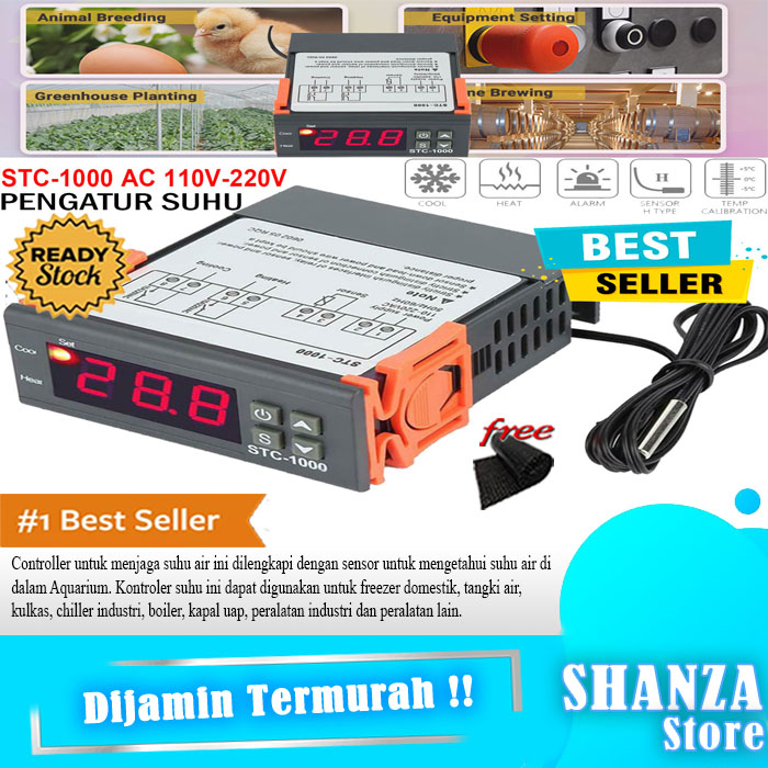 BISA COD - Thermostat Termostat Digital STC-1000 Mesin Tetas Telur ...