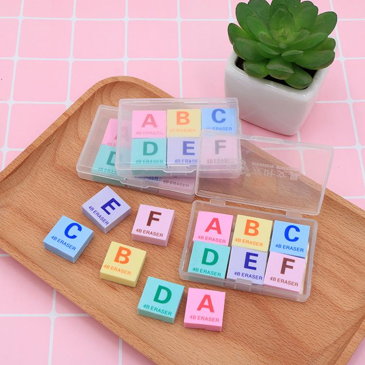 6 SET Penghapus Anak Lucu Motif Huruf Abjad / Cute Alphabet Eraser ...