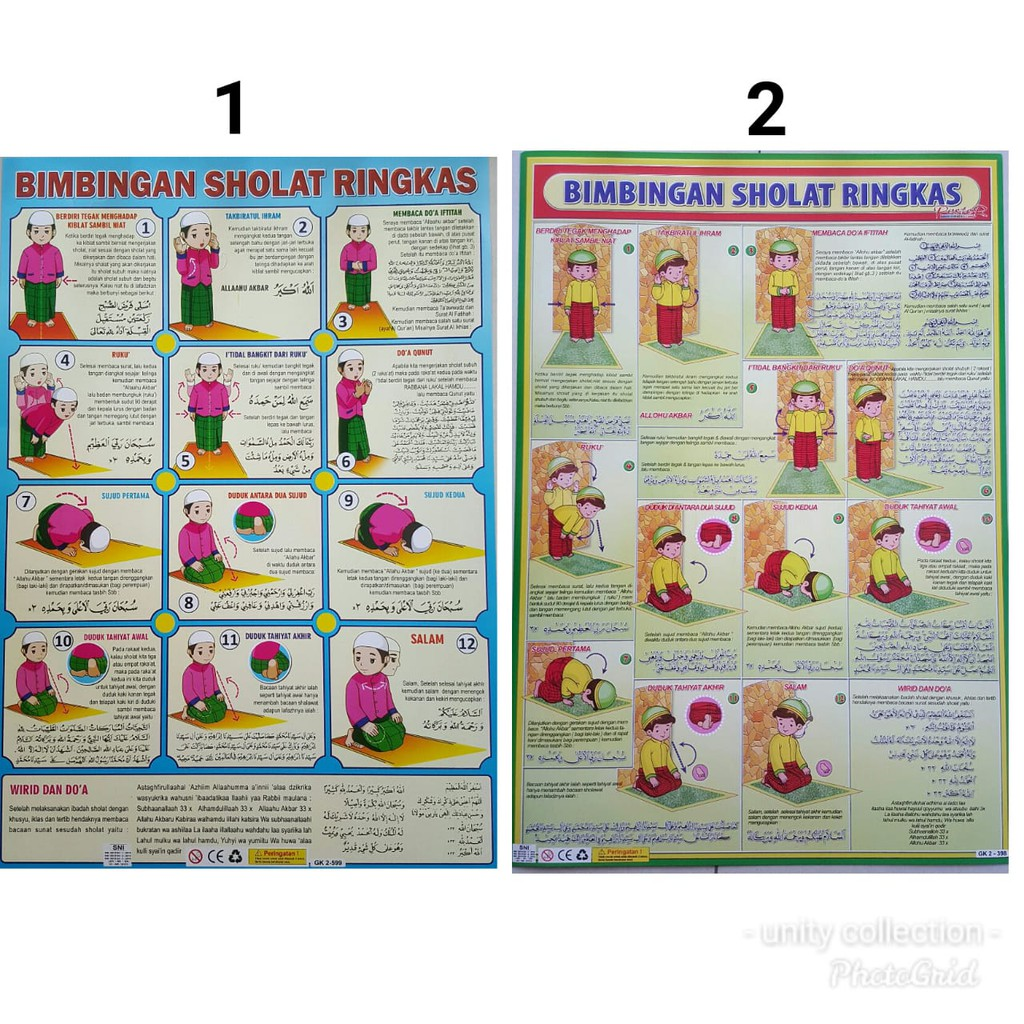 Poster Edukasi Anak Muslim Belajar Bimbingan Sholat Ringkas | Lazada ...