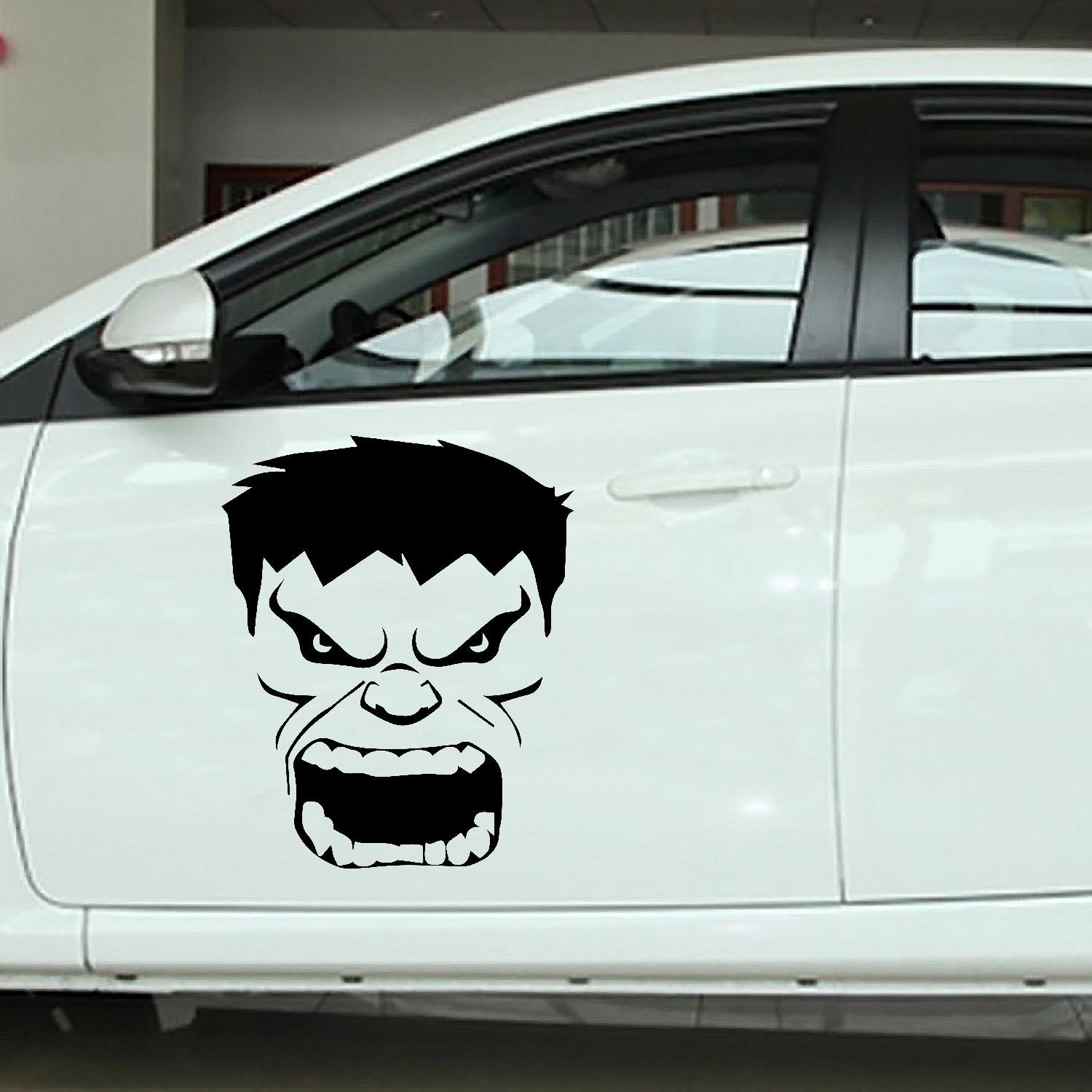 Sticker Mobil Cutting Vinyl Wajah Marah Hulk Hitam 1 buah | Lazada ...