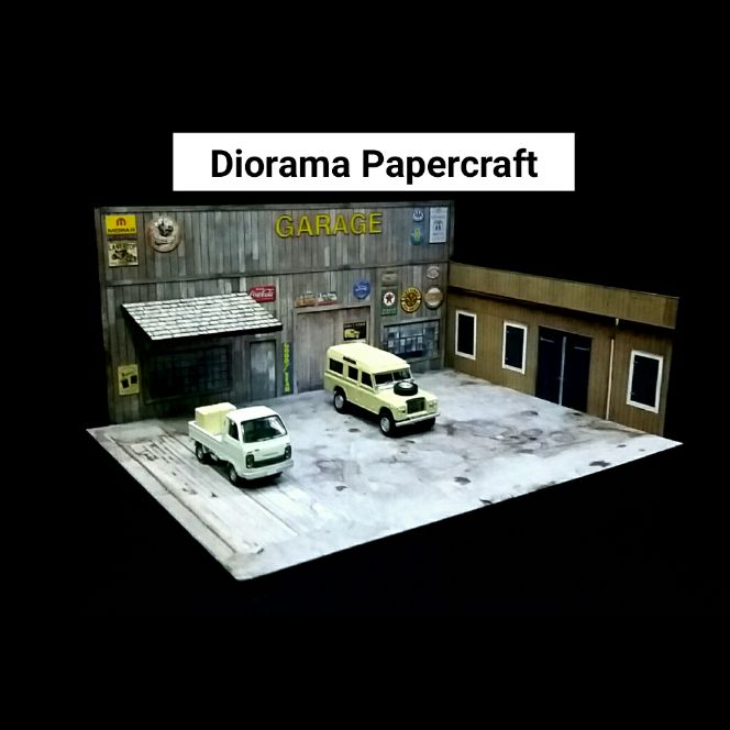 Diorama papercraft Garage part 3 skala 64 Hot Rod | Lazada Indonesia