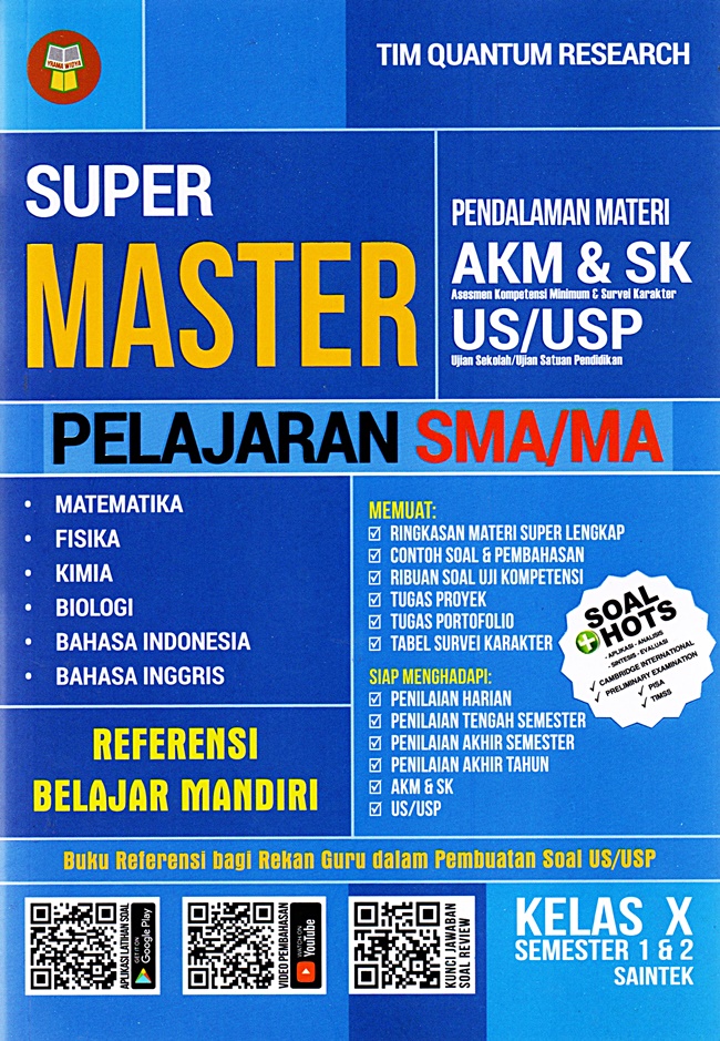 SUPER MASTER PELAJARAN SMA/MA KELAS X SMT 1&2 : SAINTEK | Lazada Indonesia