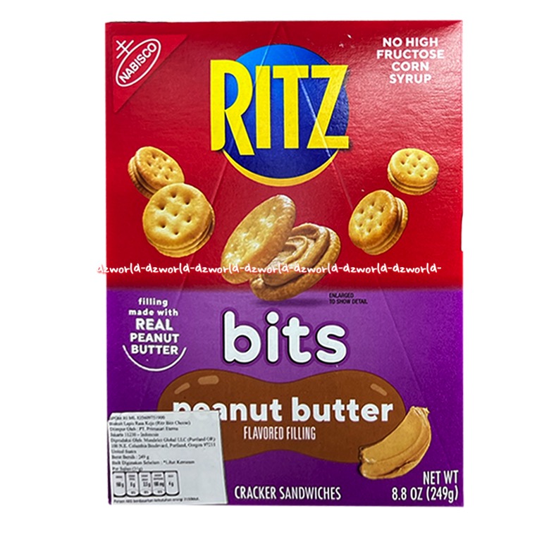 Ritz Bits 249gr Peanut Butter Flavoured Filling Cracker Sandwiches ...