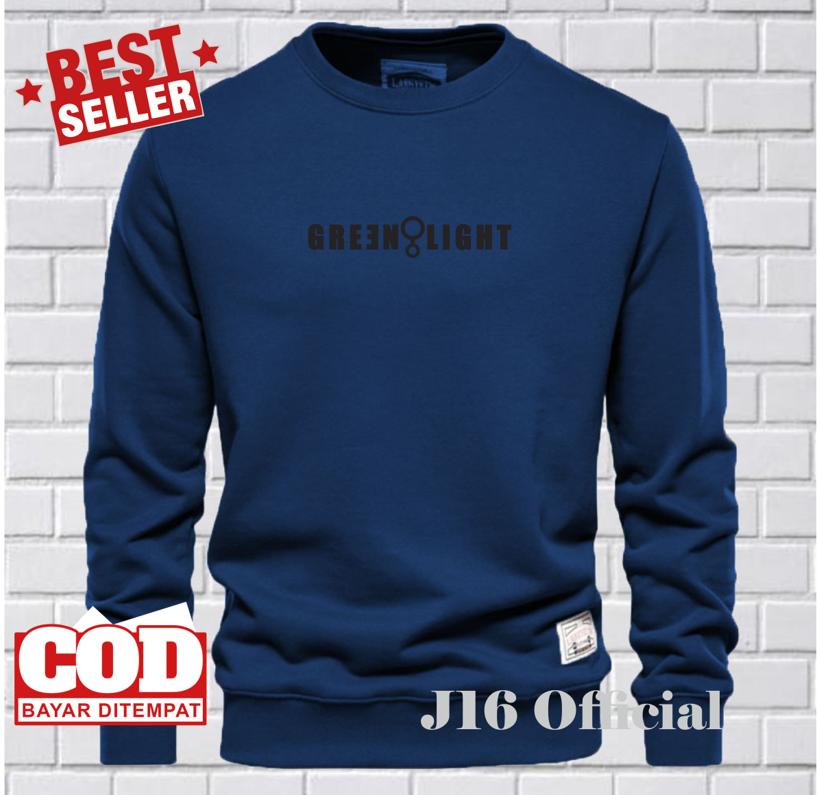 GREENLIGHT Crewneck Sweater Distro Pria Bahan Fleece Tebal Premium ...