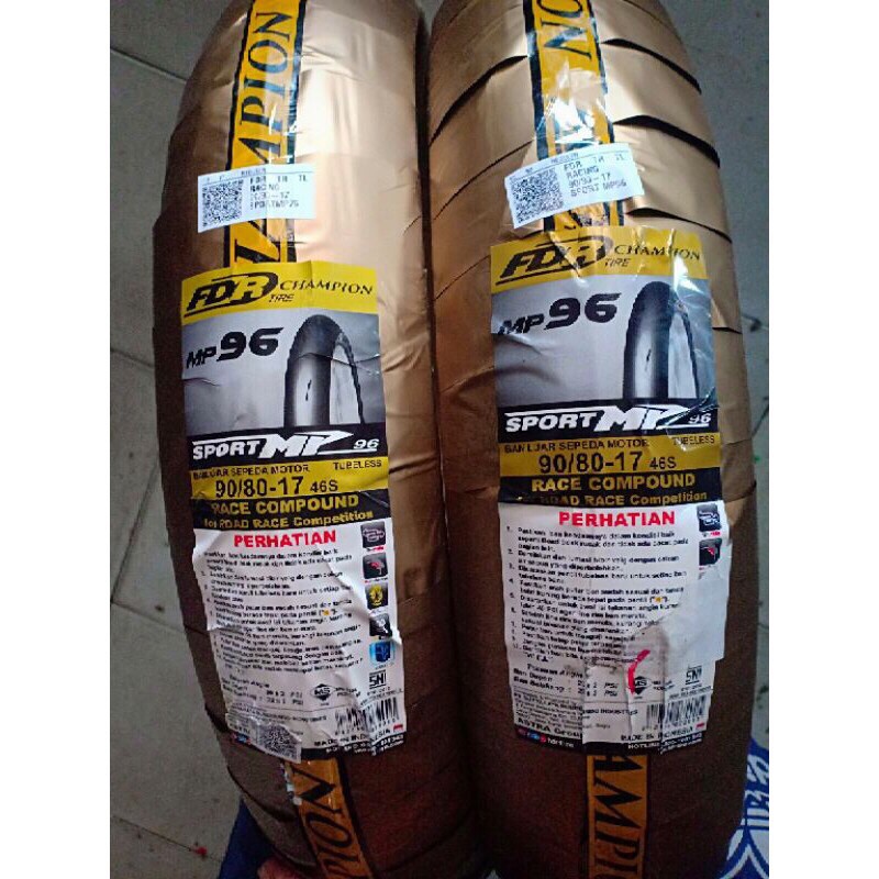 ban fdr MP 96 ring 17 sepasang dpn/blkg ukuran 90-80/17 soft compound ...
