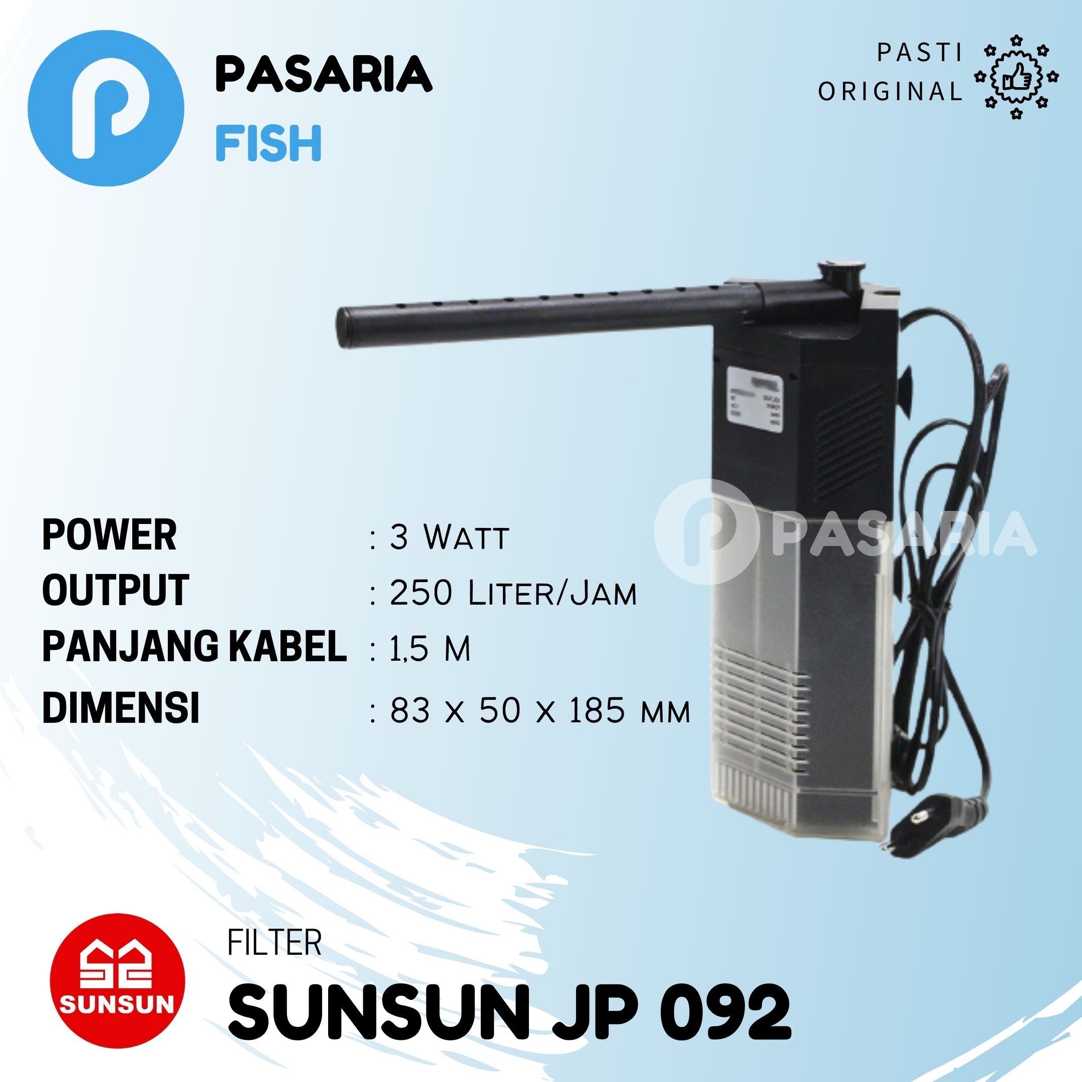 SUNSUN JP092/Filter Celup/ 250 Liter/Jam 3 Watt/3W | Lazada Indonesia