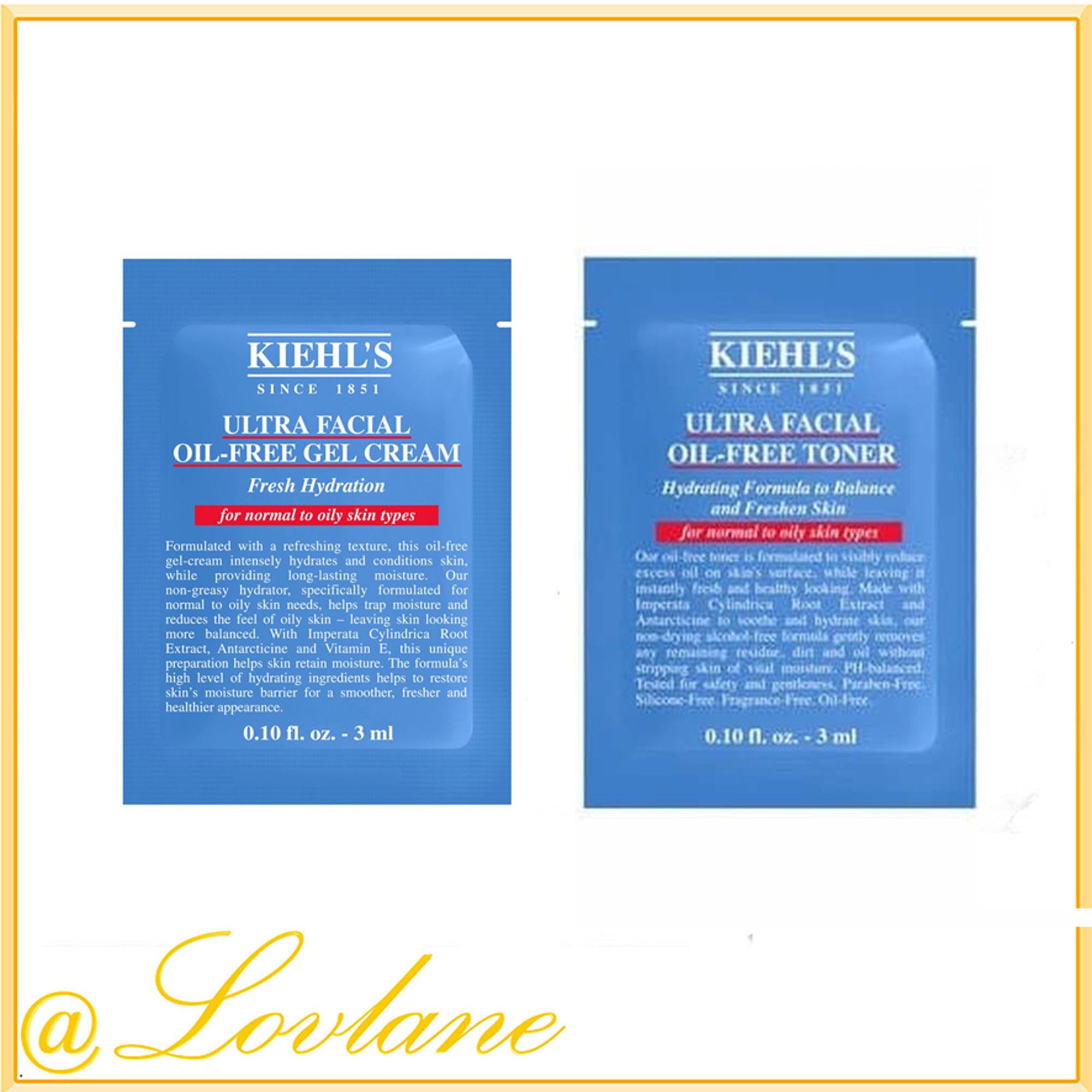 Kiehls Ultra Facial Oil Free Gel Cream 3ml And Ufof Toner 3ml Lazada