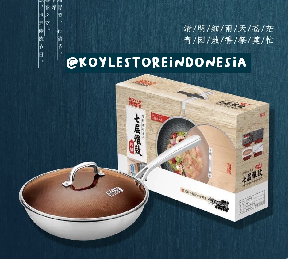 Wajan Wok Premium KOYLE ANTI LENGKET 32cm | Lazada Indonesia