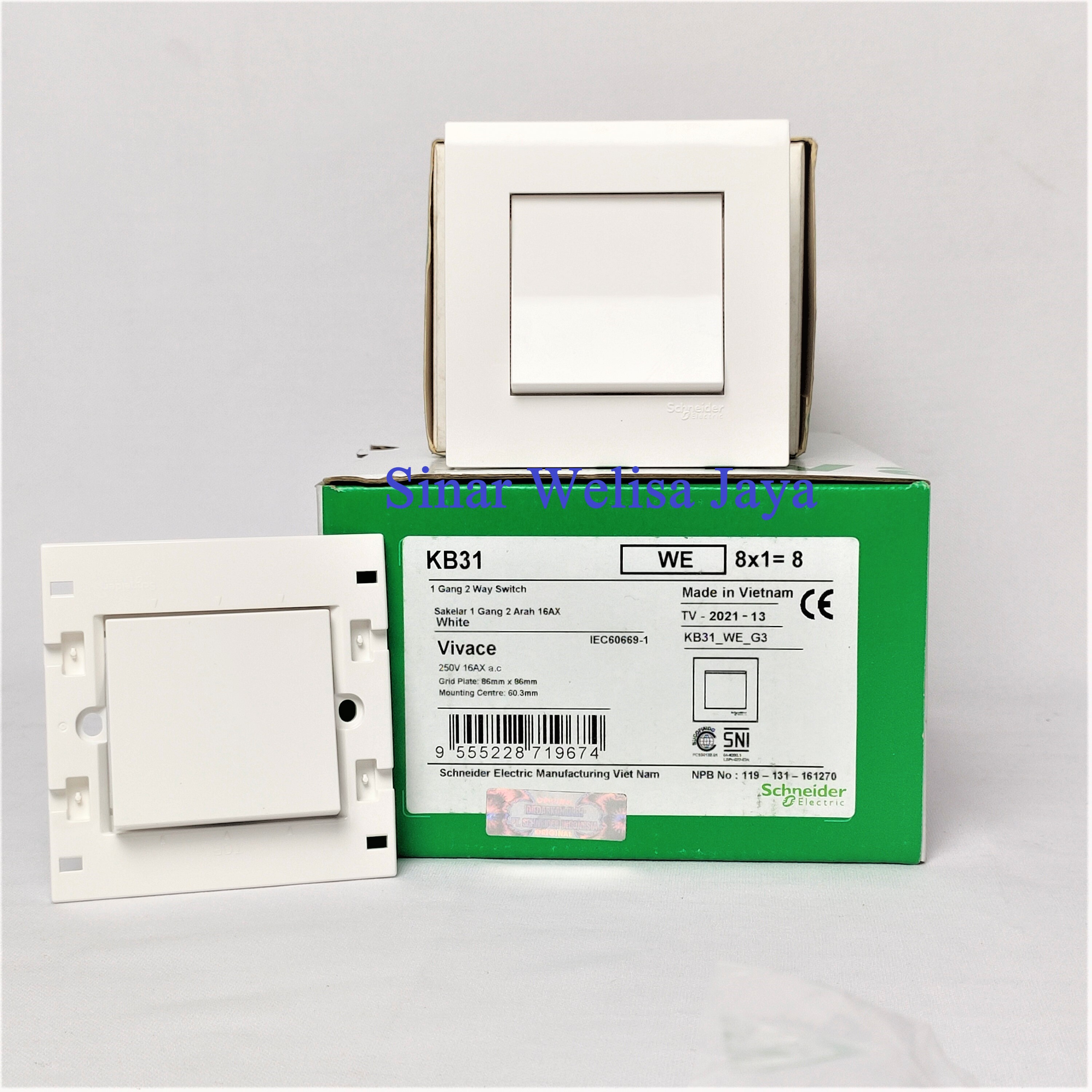 Schneider Electric Vivace Saklar Switch 1 Gang 2 Way (KB31_WE_G3 ...