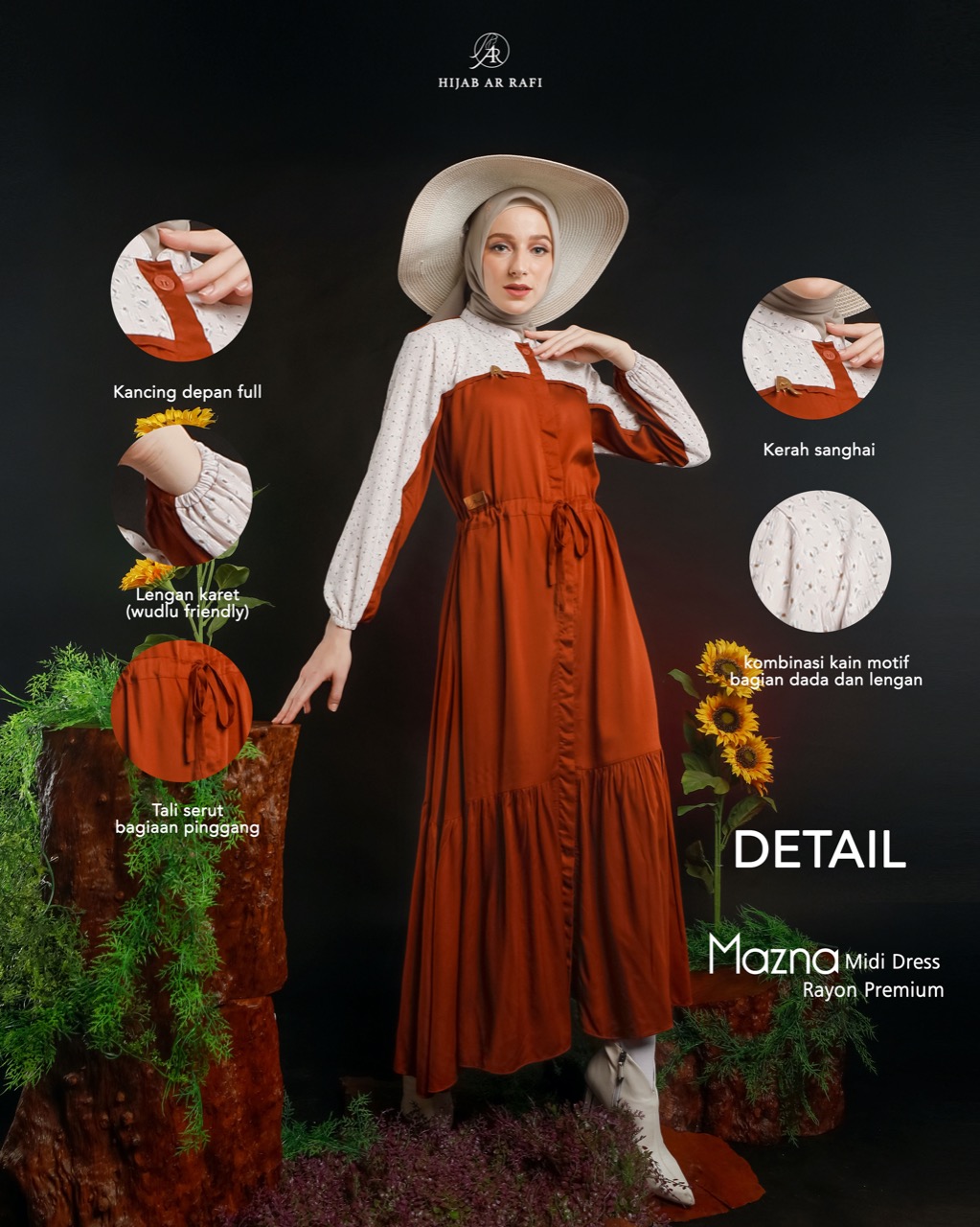 TERBARU COD Mazna Midi Dress Ar Rafi//Mazna Dress//Dress Ar Rafi//Dress ...