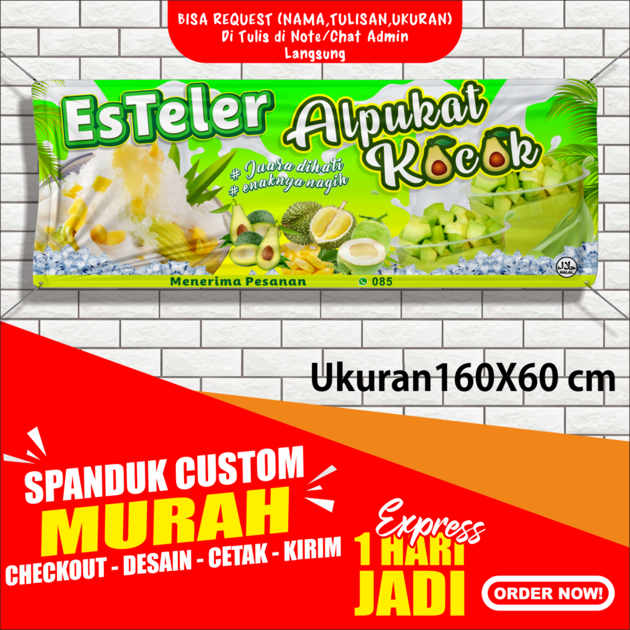 Spanduk ALPUKAT KOCOK ES TELER, Banner ALPUKAT KOCOK ES TELER Ukuran ...