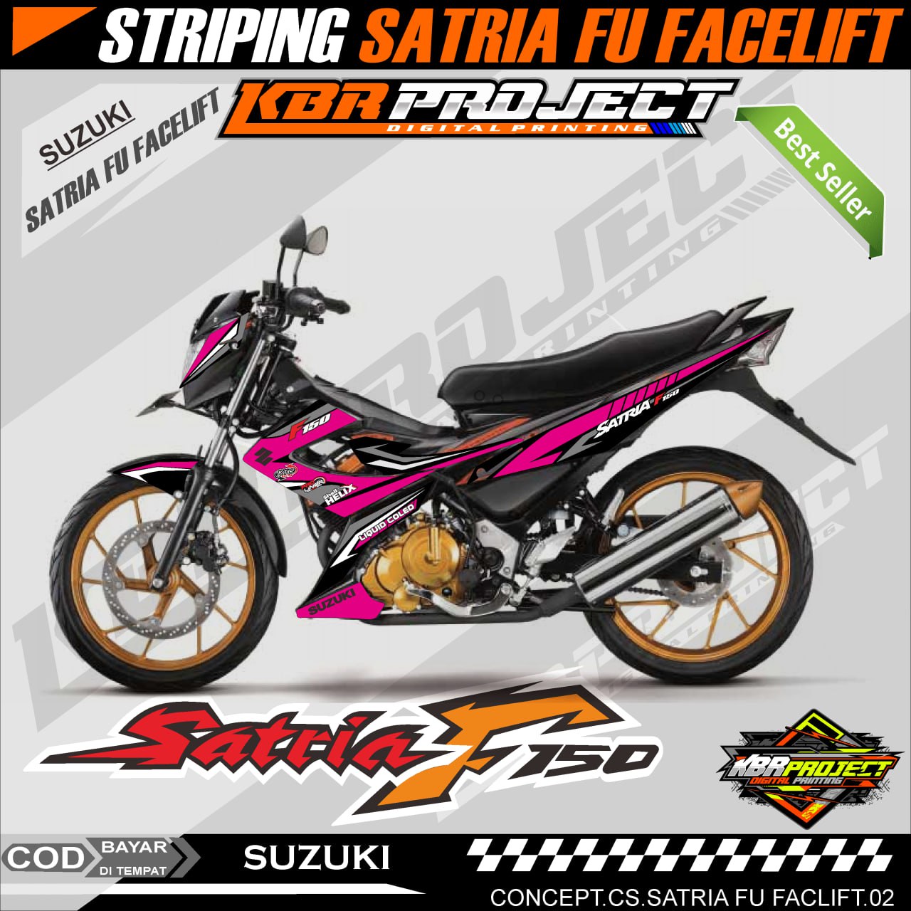 SATRIA FU FACELIFT STIKER STRIPING PREMIUM MOTOR PREMIUM KEREN LIS ...