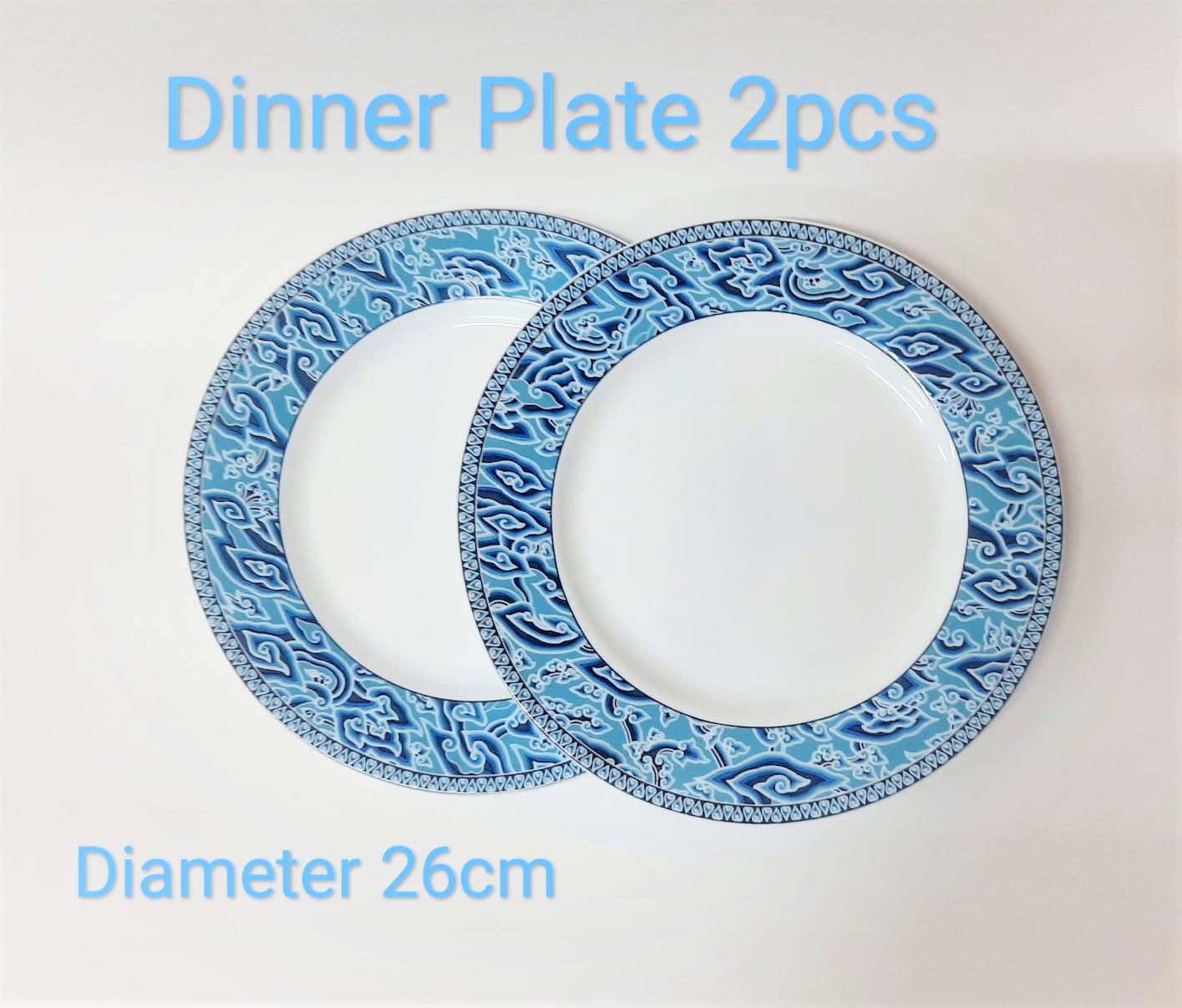 BRILIANT 2pcs Dinner Plate Mega Mendung Biru Series | Lazada Indonesia
