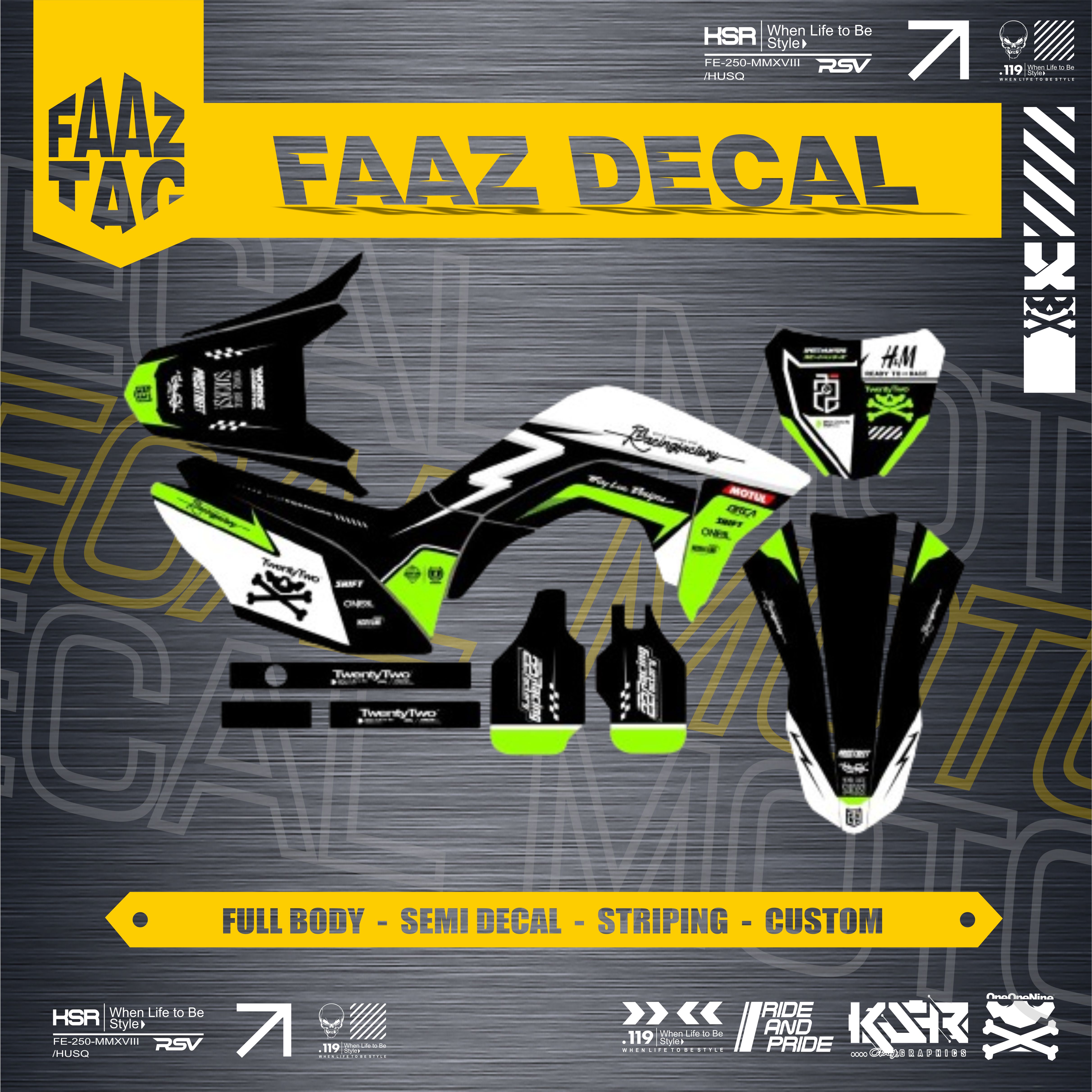 DECAL STICKER CRF 150L / bf/KLX GORDON/KLX BF/DTRACKER/KLX 140 FULL ...
