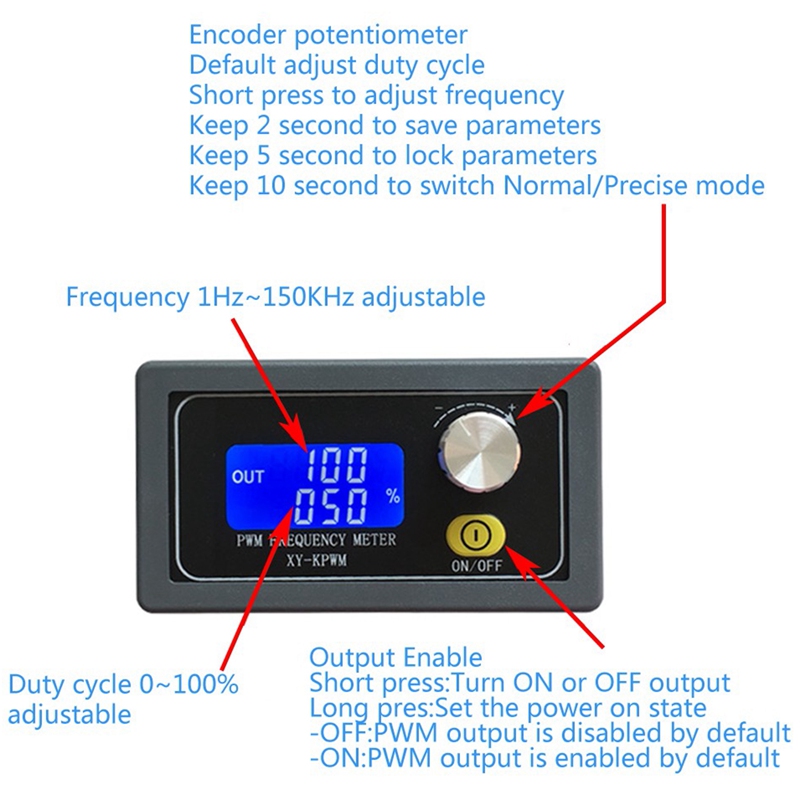 PWM Pulse Frequency Duty Cycle Adjustable Square Wave Signal Generator ...