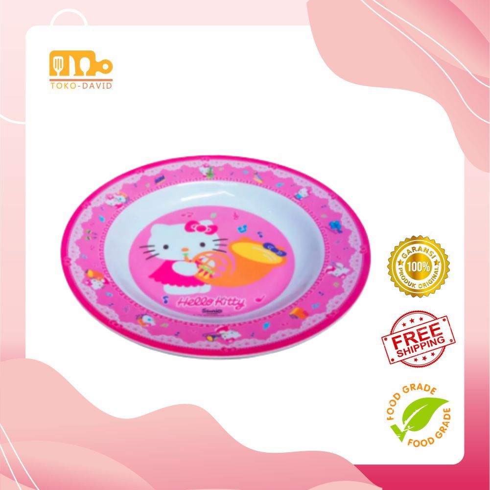 Vanda Hello Kitty Piring Makan Melamin Bulat 9" Warna Pink | Lazada ...